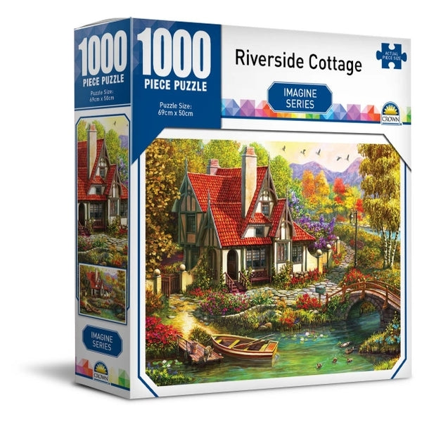 Crown - Imagine Series 2 - Riverside Cottage Jigsaw Puzzle (1000 piece ...
