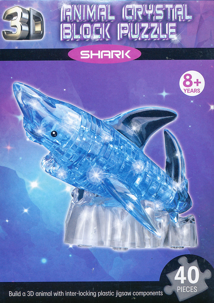 3D Animal Crystal Block Puzzle - Shark | I Love Puzzles