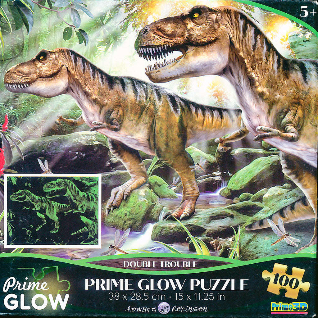 Prime 3D Puzzle - Prime Glow - Double Trouble Dinosaurs Jigsaw Puzzle ...